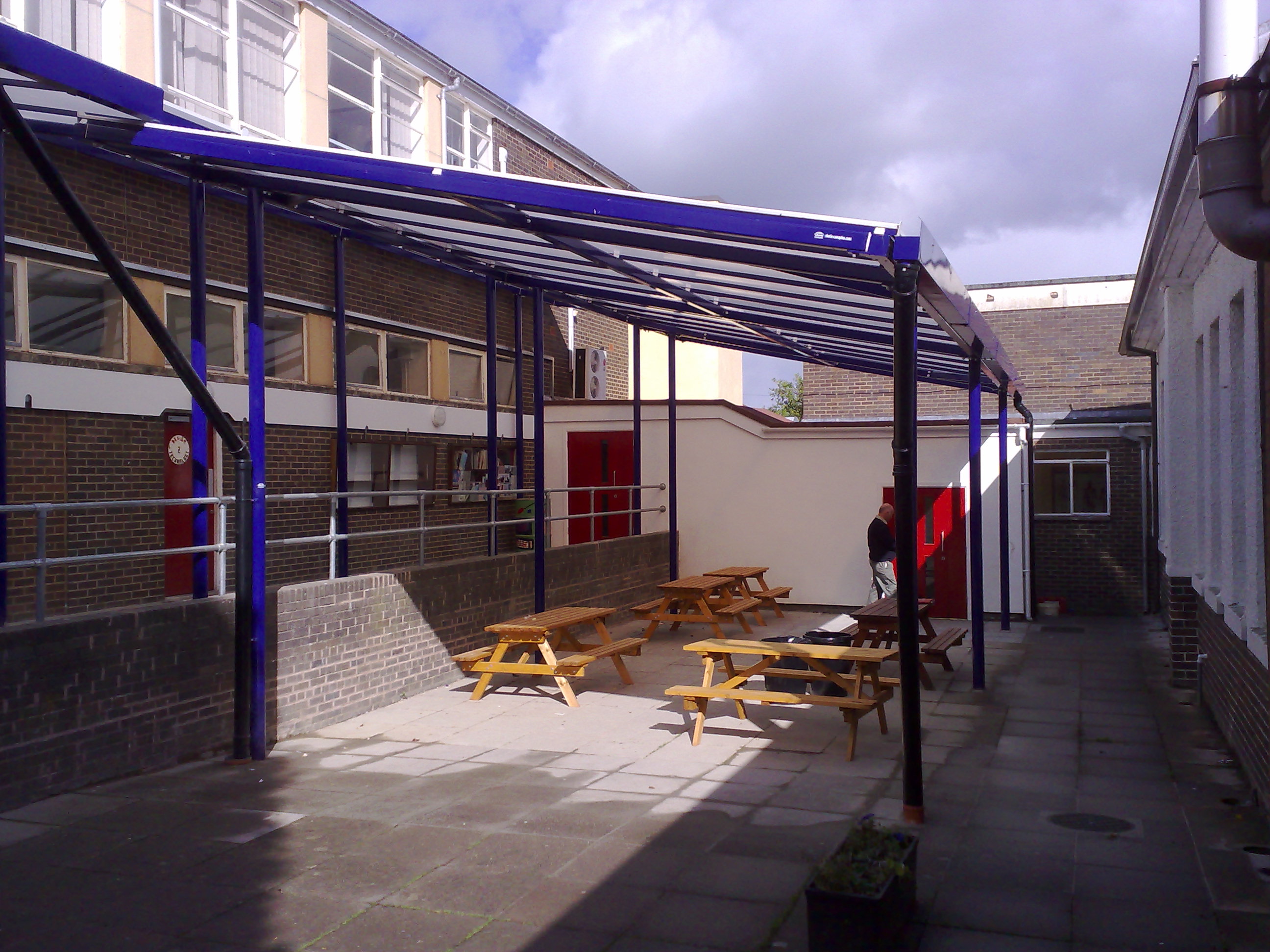 John Beddoes High School - Covered Dining/Social Area Canopy | Clovis Canopies UK Manufacturers