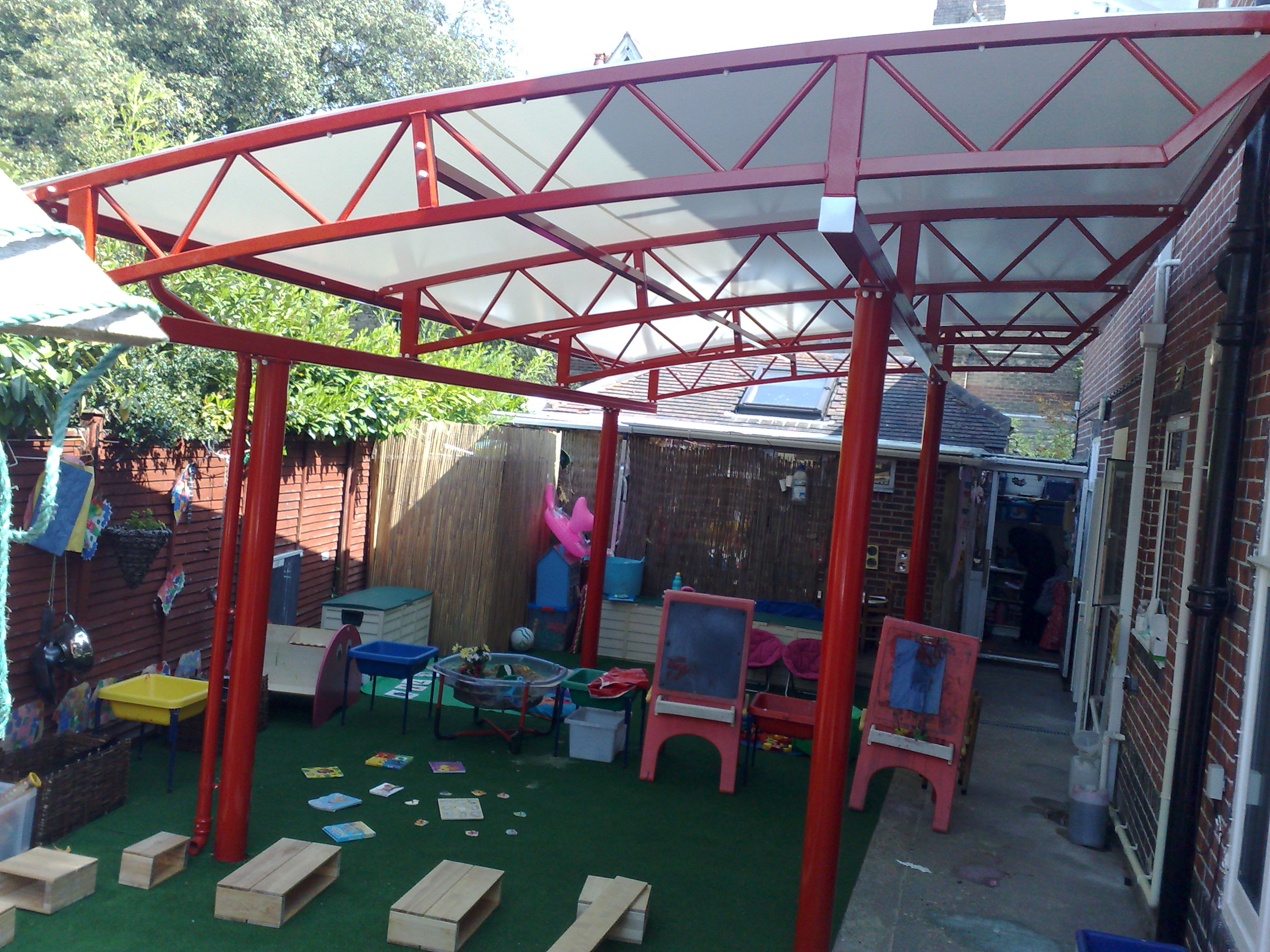 Tiny Tots Nursery - Covered Play Area Canopy | Clovis Canopies UK ...