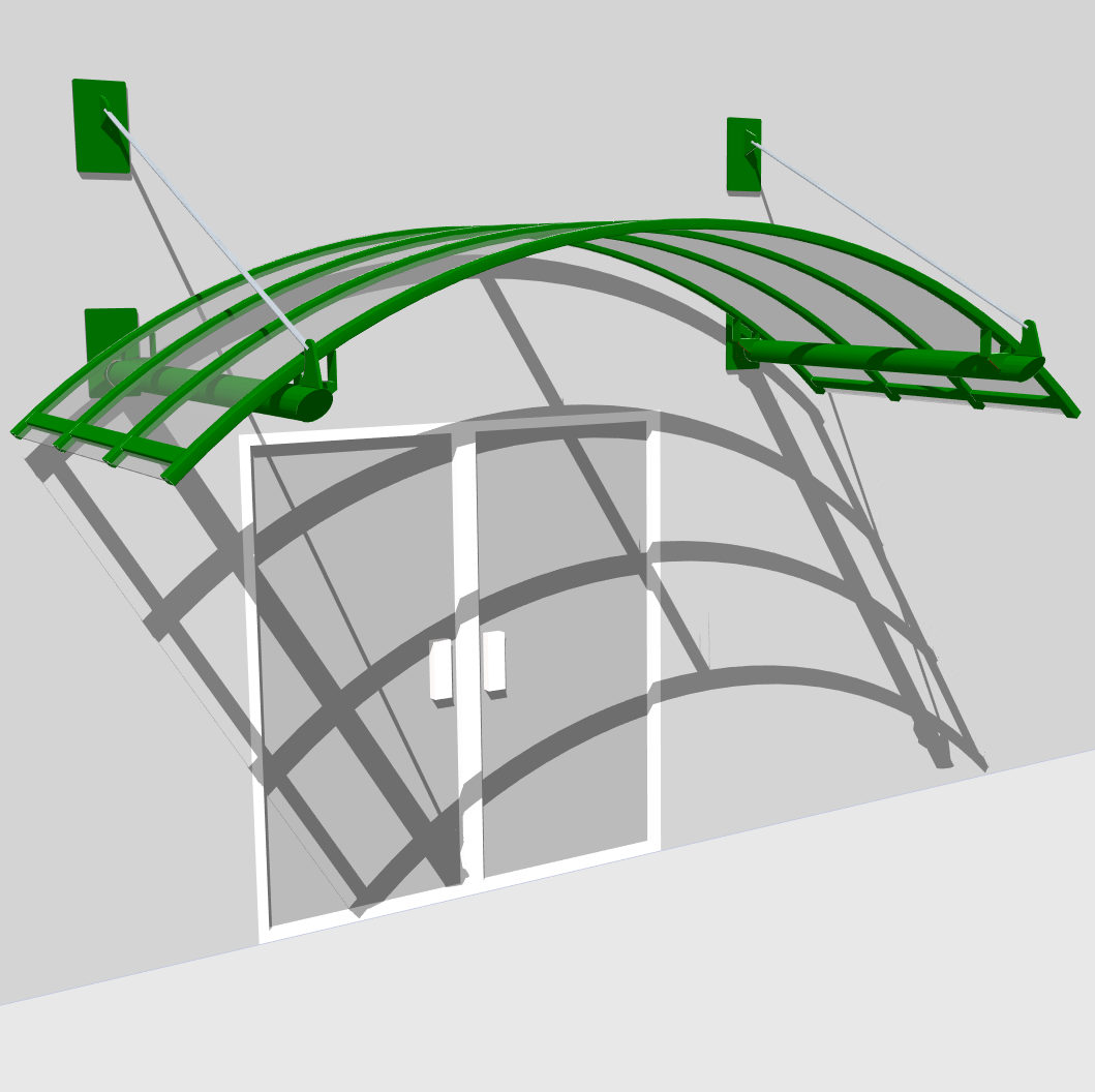 Uxbridge Wall Mounted Entrance Canopy | Clovis Canopies UK Manufacturers